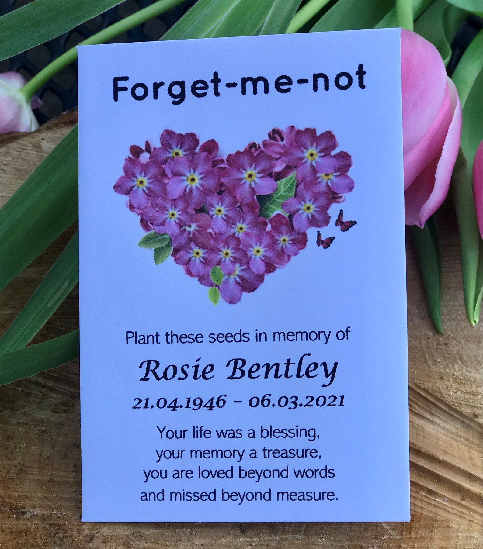 10 Personalised Forget-me-not Seeds Funeral Memorial Memory - Etsy