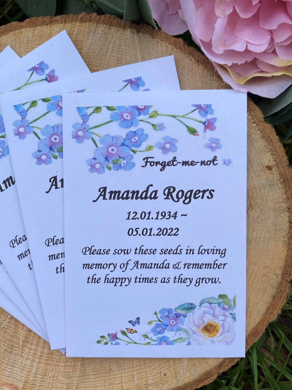 10 Personalised Forget-me-not Seeds Funeral Memorial Memory - Etsy UK