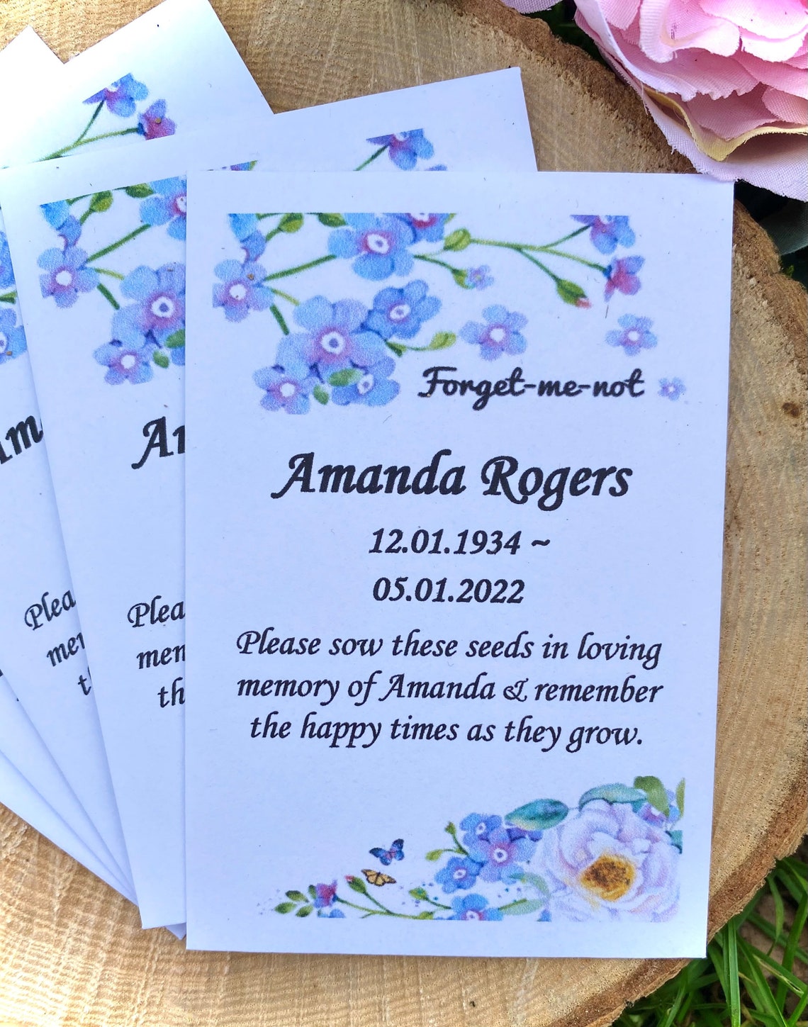 10 Personalised Forget-me-not Seeds Funeral Memorial Memory - Etsy UK