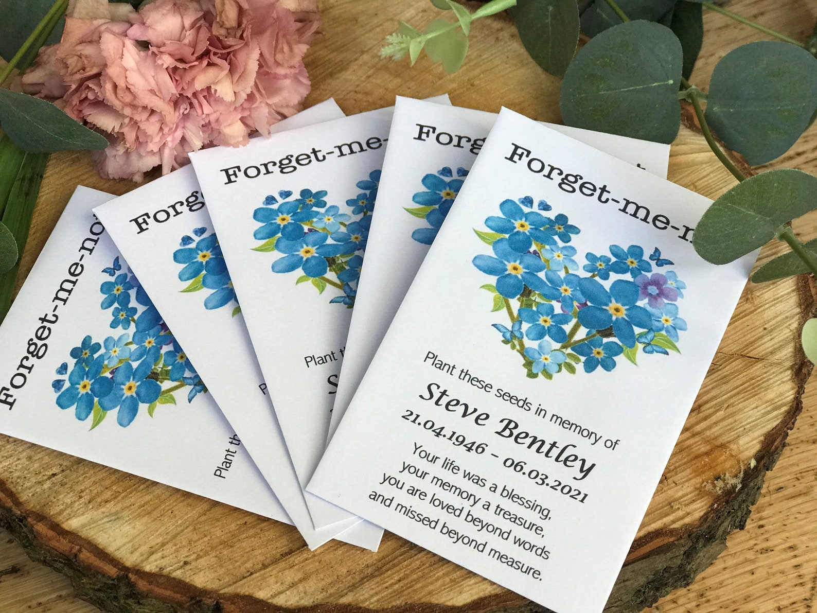10 Personalised Forget-me-not Seeds Funeral Memorial Memory - Etsy UK