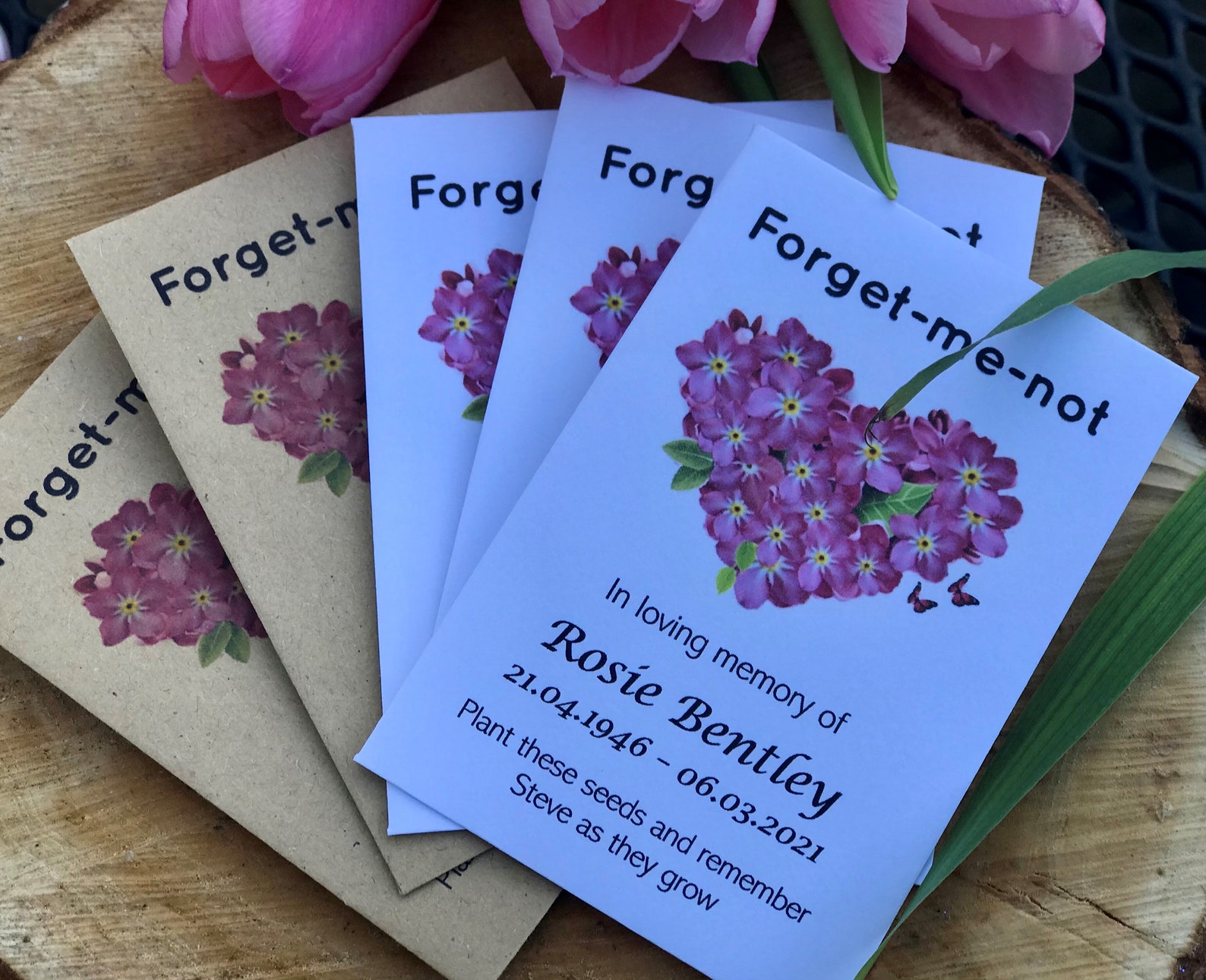 10 Personalised Forget-me-not Seeds Funeral Memorial Memory - Etsy UK