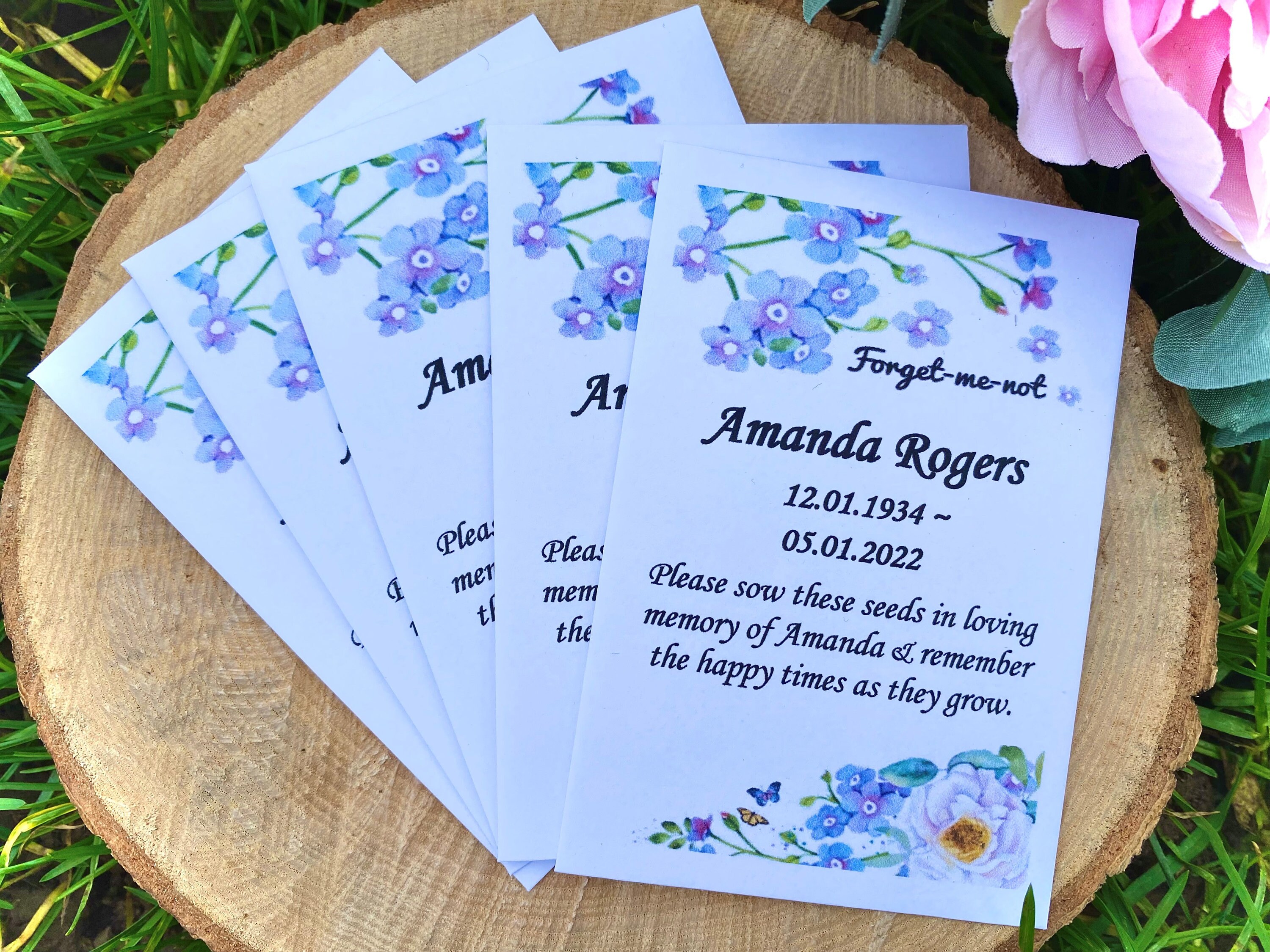 10 Personalised Forget-me-not Seeds Funeral Memorial Memory - Etsy UK