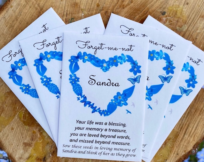 10 Personalised Forget-me-not Seeds Funeral Memorial Memory - Etsy UK