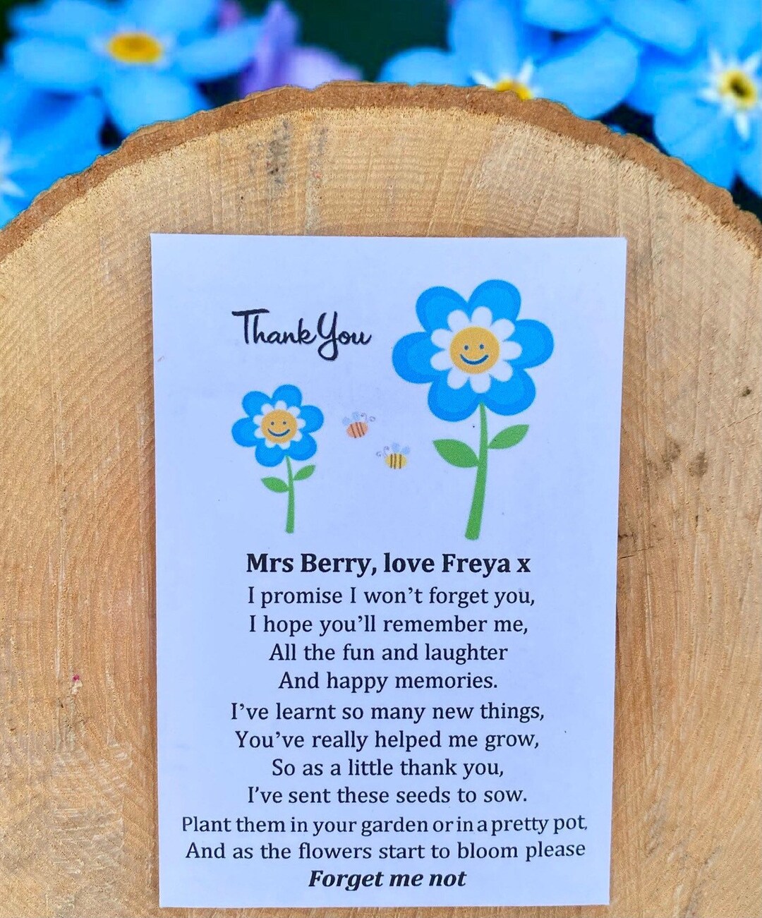 Personalized Teacher Forget Me Not Seed Gift, End of Year Teacher Gift ...