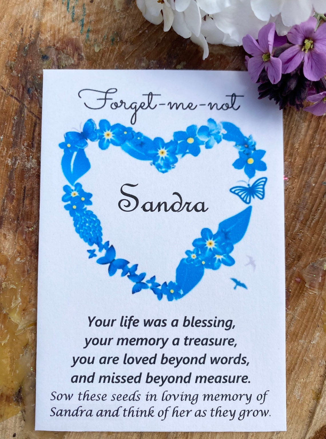 10 Personalised Forget-me-not Seeds Funeral Memorial Memory - Etsy UK