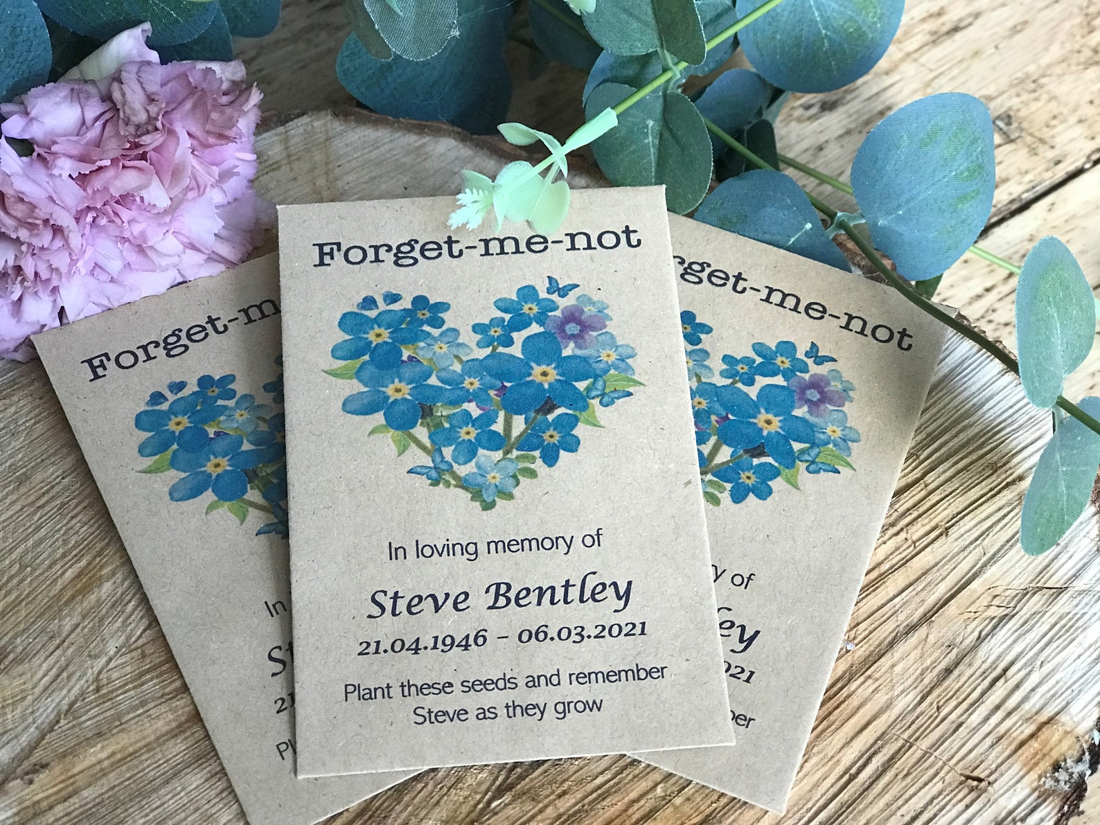 10 Personalised Forget-me-not Seeds Funeral Memorial Memory - Etsy UK