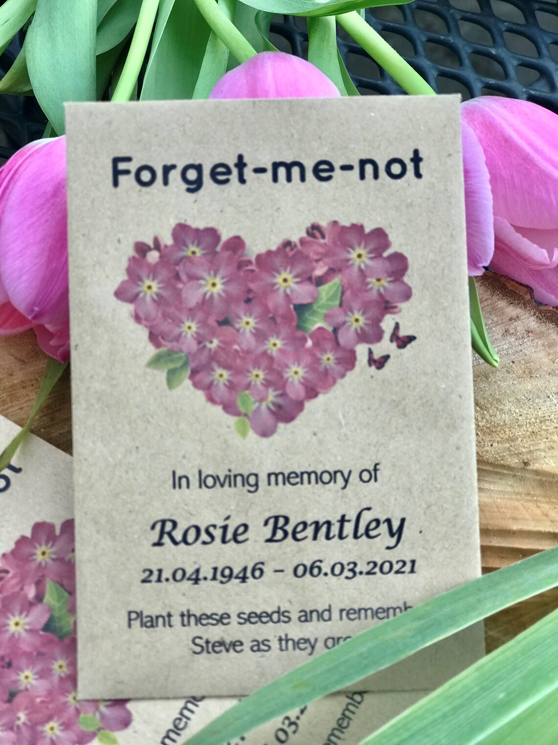 10 Personalized Forget-me-not Seeds Funeral Memorial Memory Remembrance ...