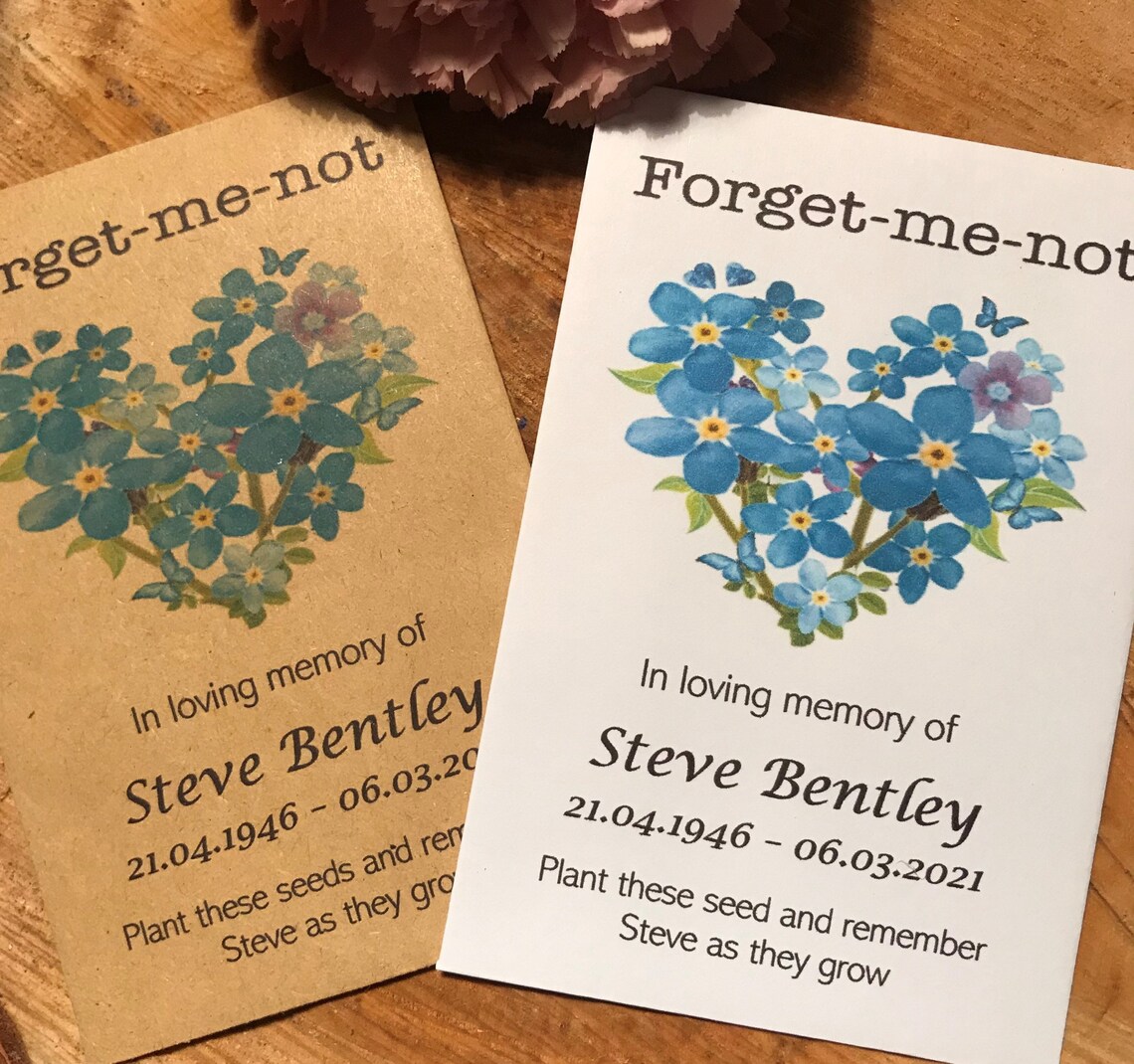 10 Personalised Forget-me-not Seeds Funeral Memorial Memory | Etsy
