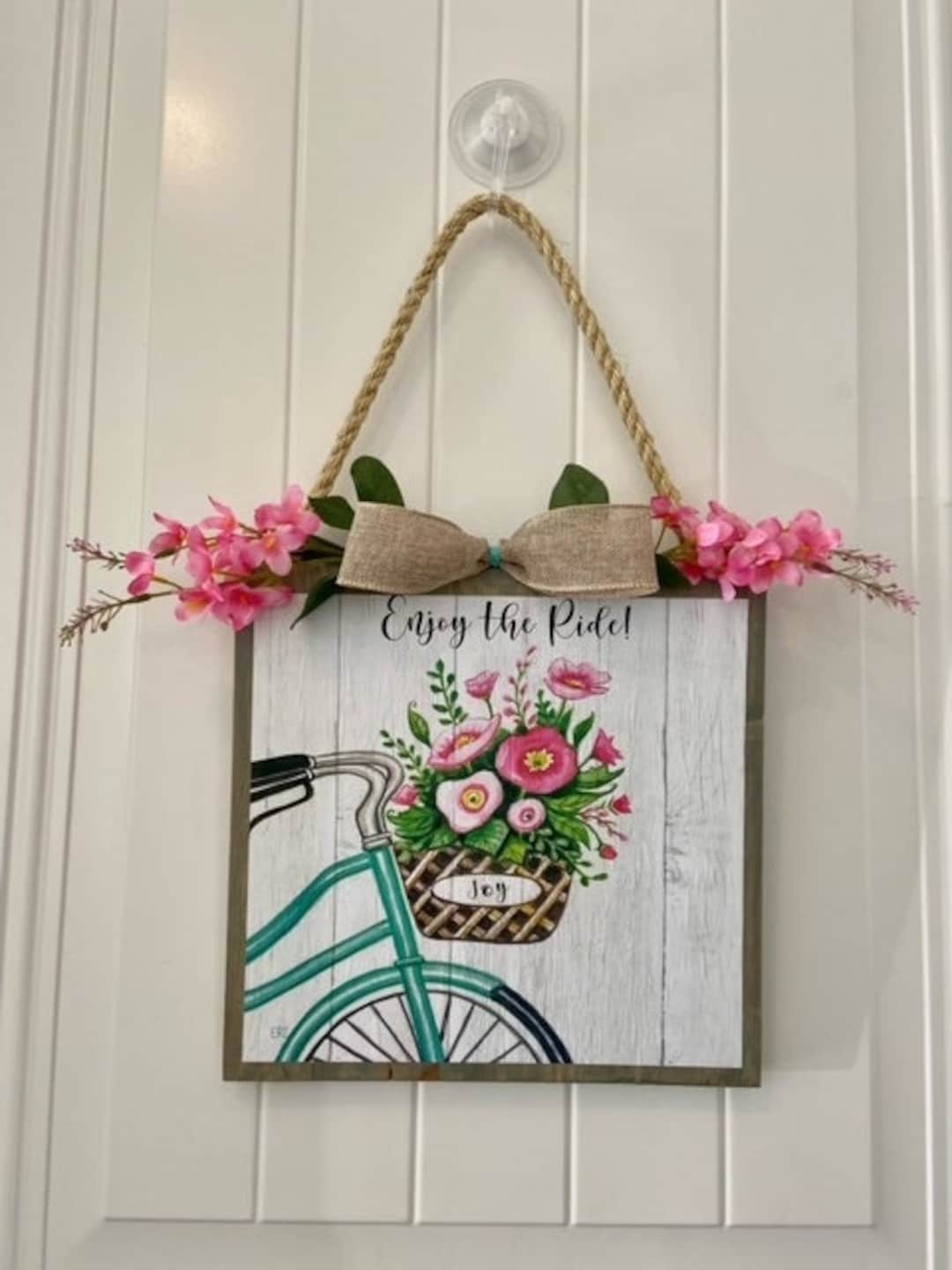 Enjoy the Ride Door Hanger, Bike Door Hanger, Spring Bike Door Hanger ...