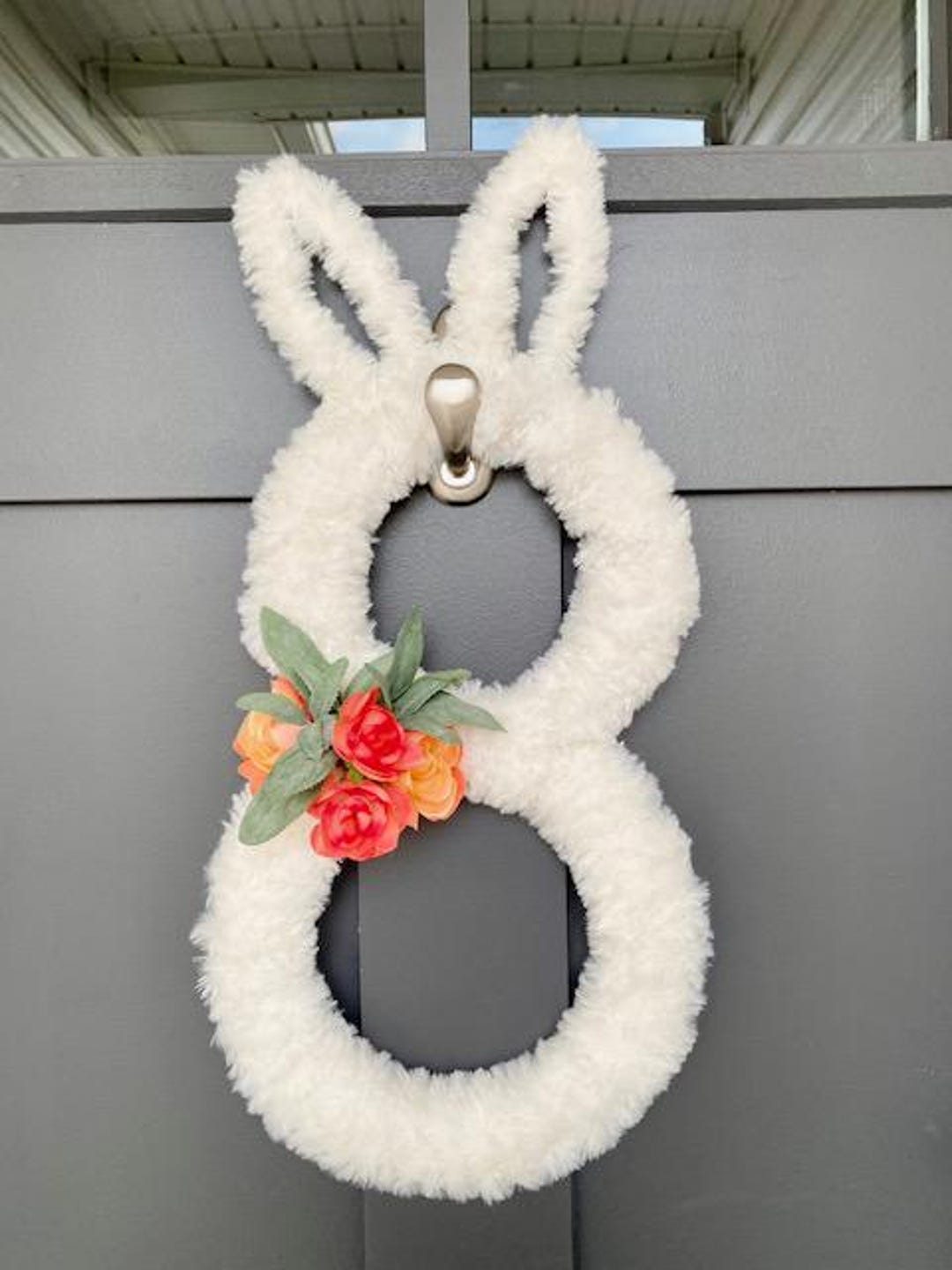 Bunny Door Hanger, Easter Bunny Door Hanger, White Bunny Door Hanger ...