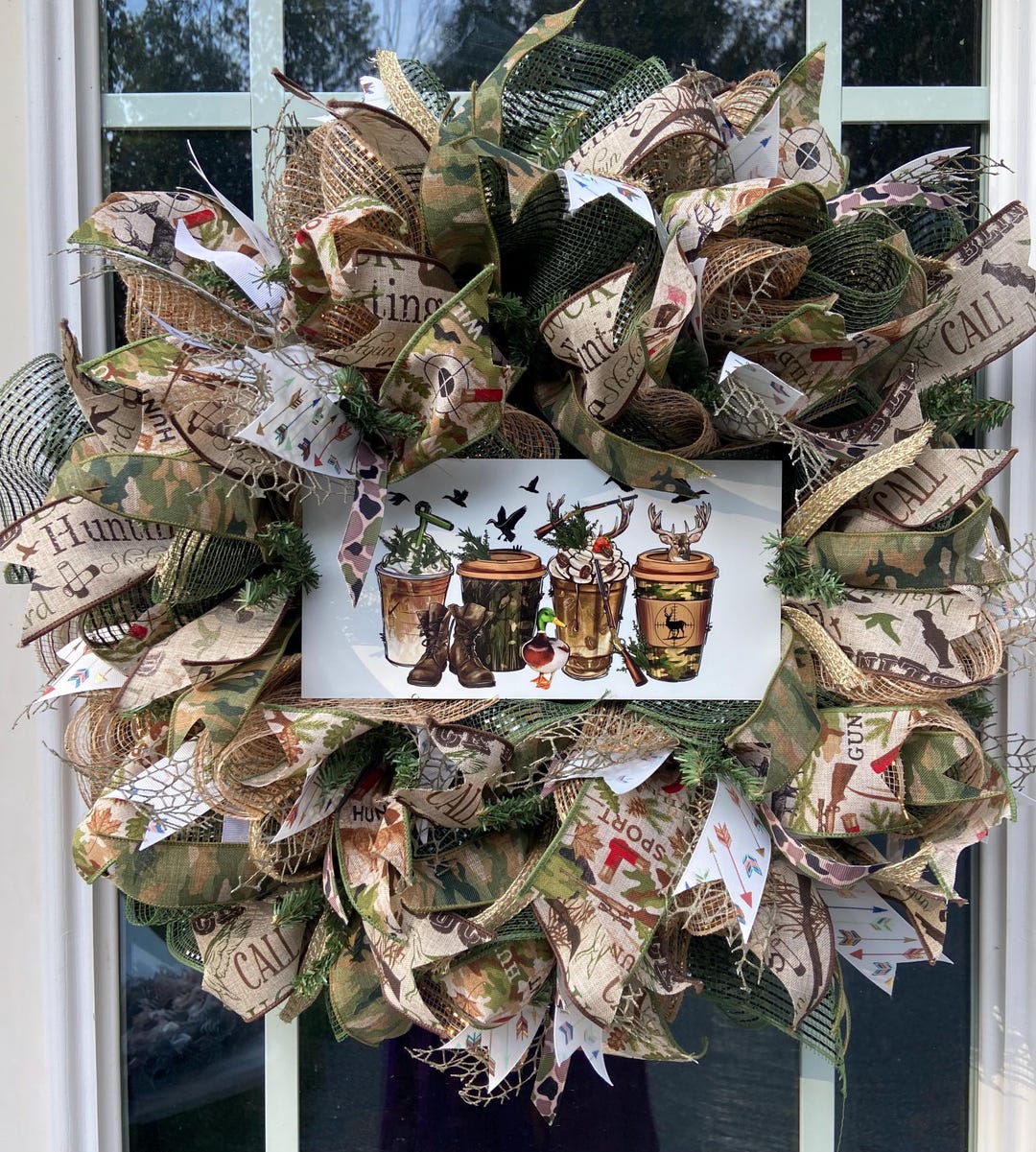 Hunting Wreath, Camo Wreath, Archery Wreath, Gone Hunting Wreath, Mossy ...