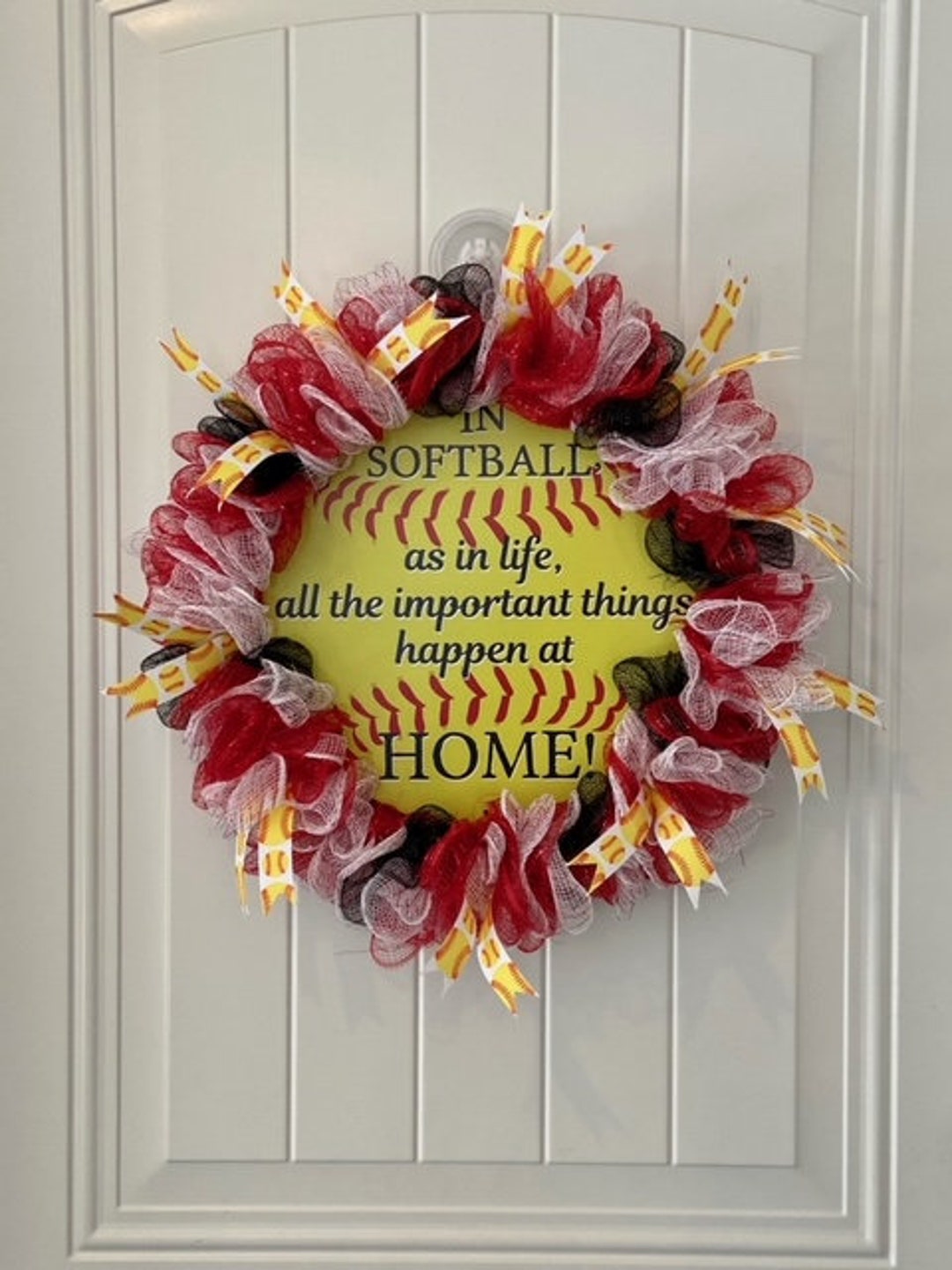 Softball Wreath, Softball Mesh Wreath, Everyday Wreath, Sports Wreath ...