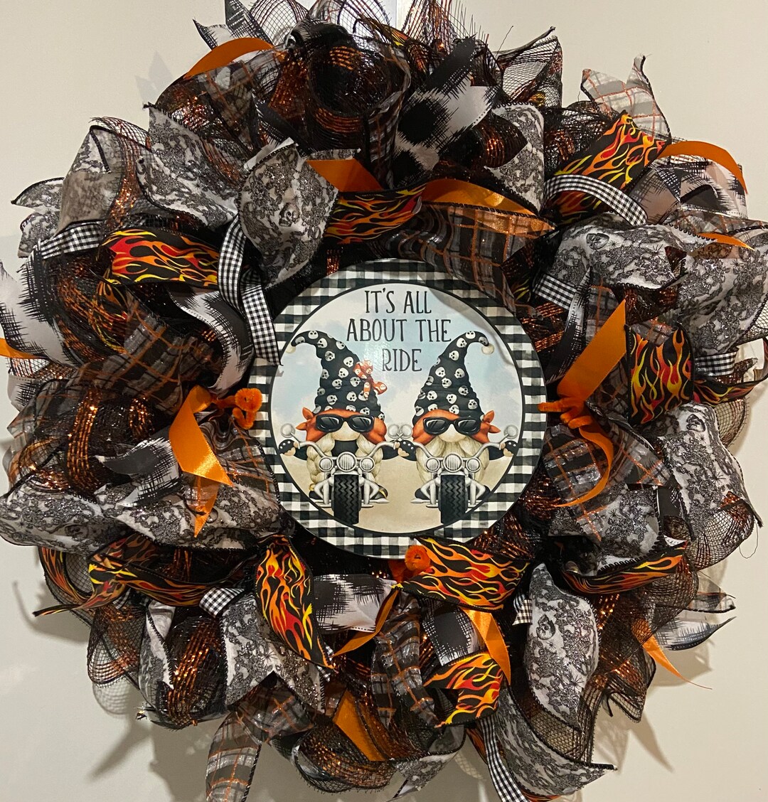Harley Davidson Wreath Motorcycle Gnome Wreath Deco Mesh - Etsy