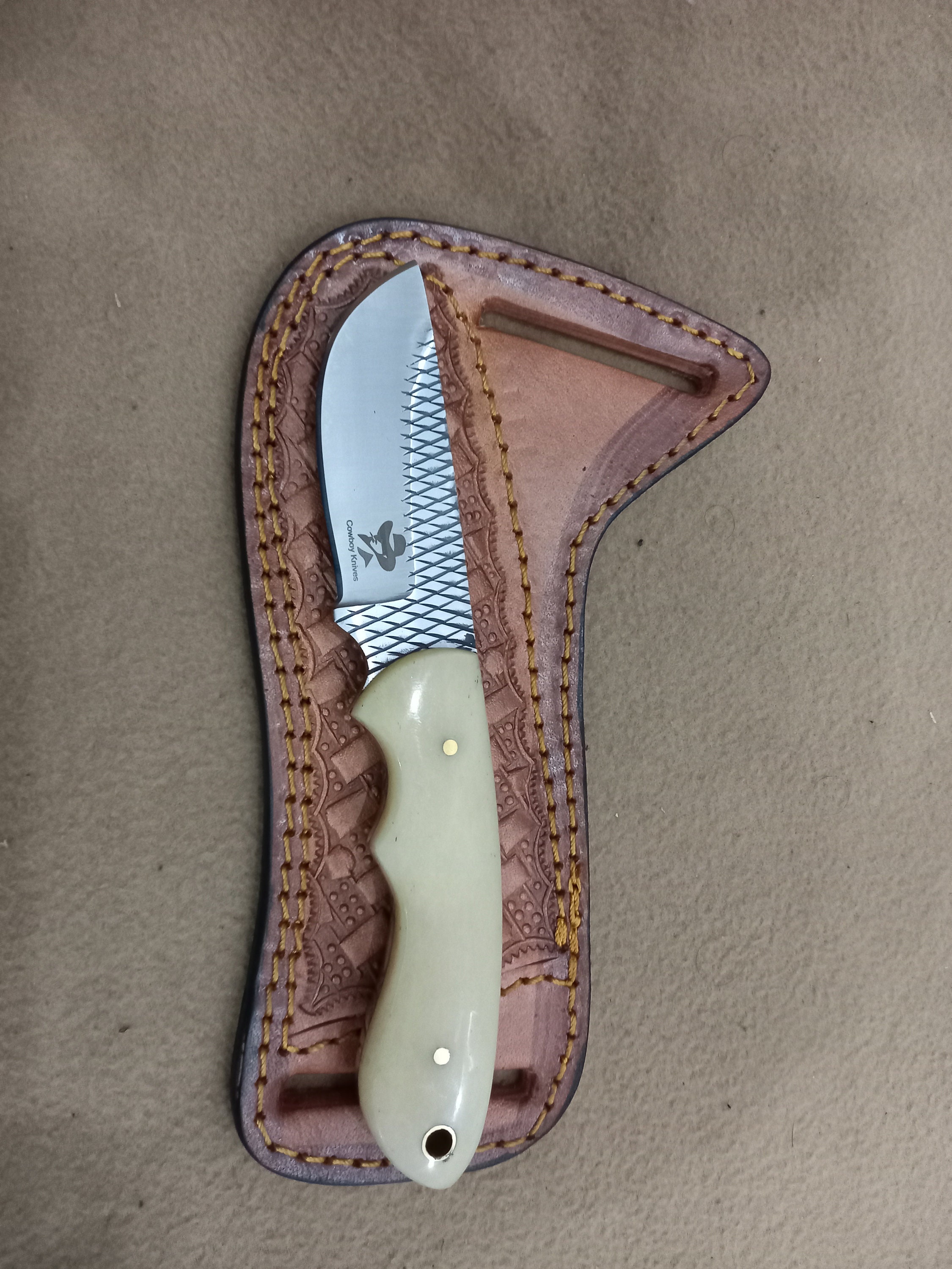 Custom Hand Made Full Tang Farrier Rasp Steel Cowboy Skinner Knife ...