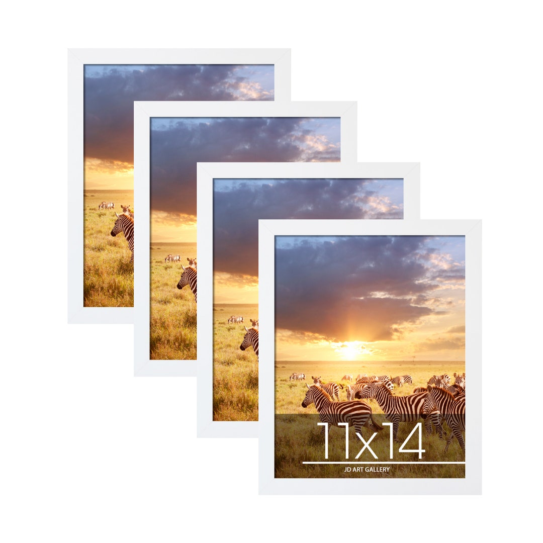 11x14 Frame Set of 4, Eco-friendly White Poster Frame, 14x11 Wood ...