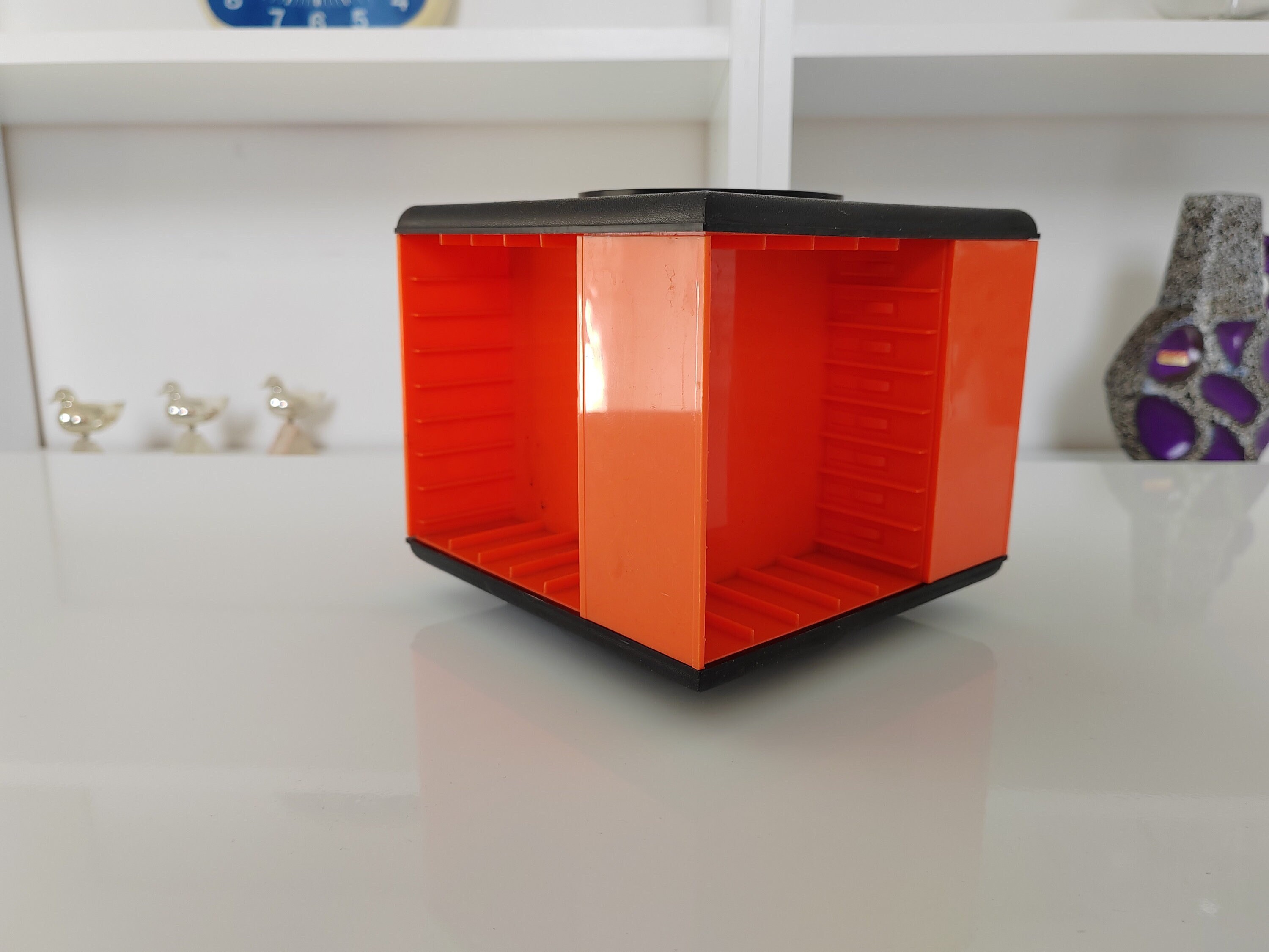 Vintage Cassette Rack Music Tape Stand Holder Audio Tape Storage Box ...