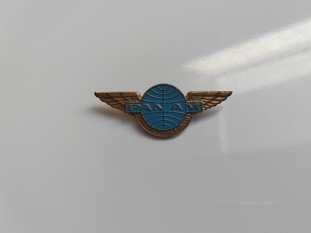 Vintage PAN AM Airlines Junior Clipper Pilot Wings Metal Badges Pair ...