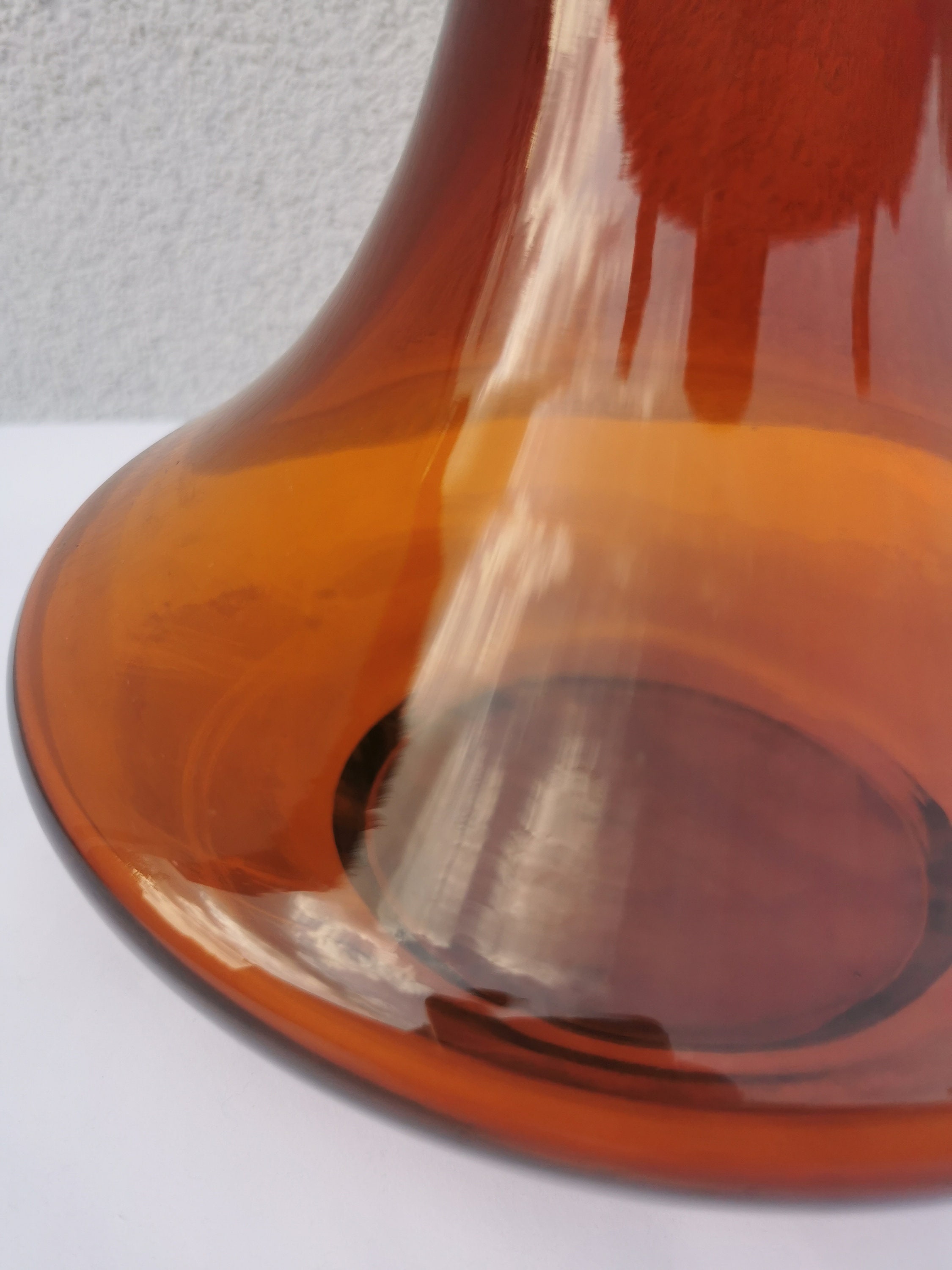 Massive Rocket Glass Vase Scandinavian Design Light Brown Glass Smoked ...