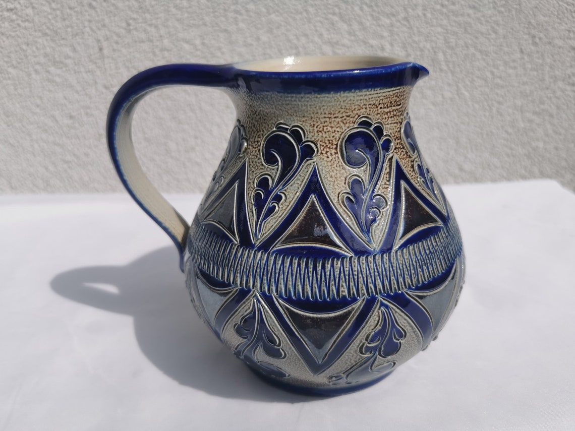 Vintage Blue Ceramic Pot Handmade West Germany 1984 - Etsy