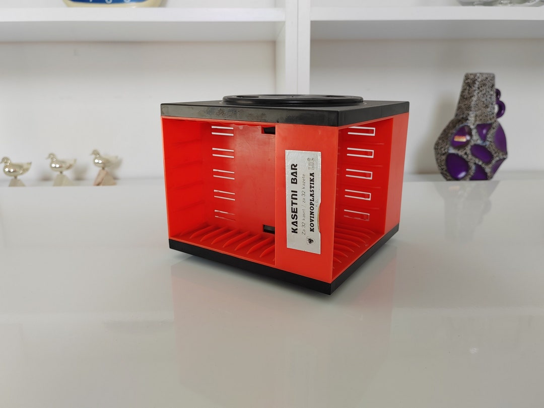 Vintage Cassette Rack Music Tape Stand Holder Audio Tape Storage Box ...