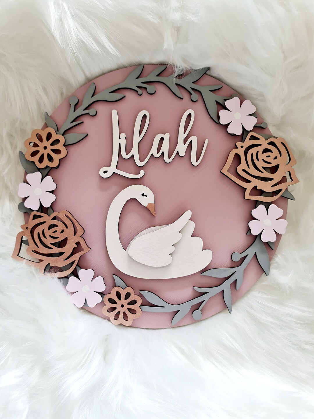 Personalised Swan Name Plaque - Etsy