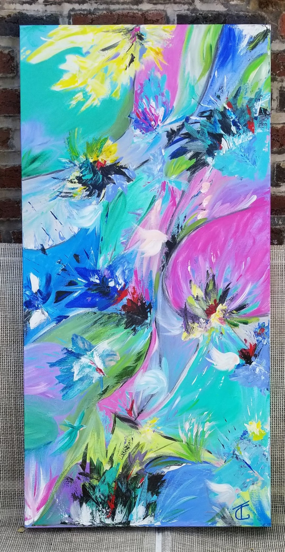 20"x40" Abstract Acrylic Wall Art Original the Colors of the World ...