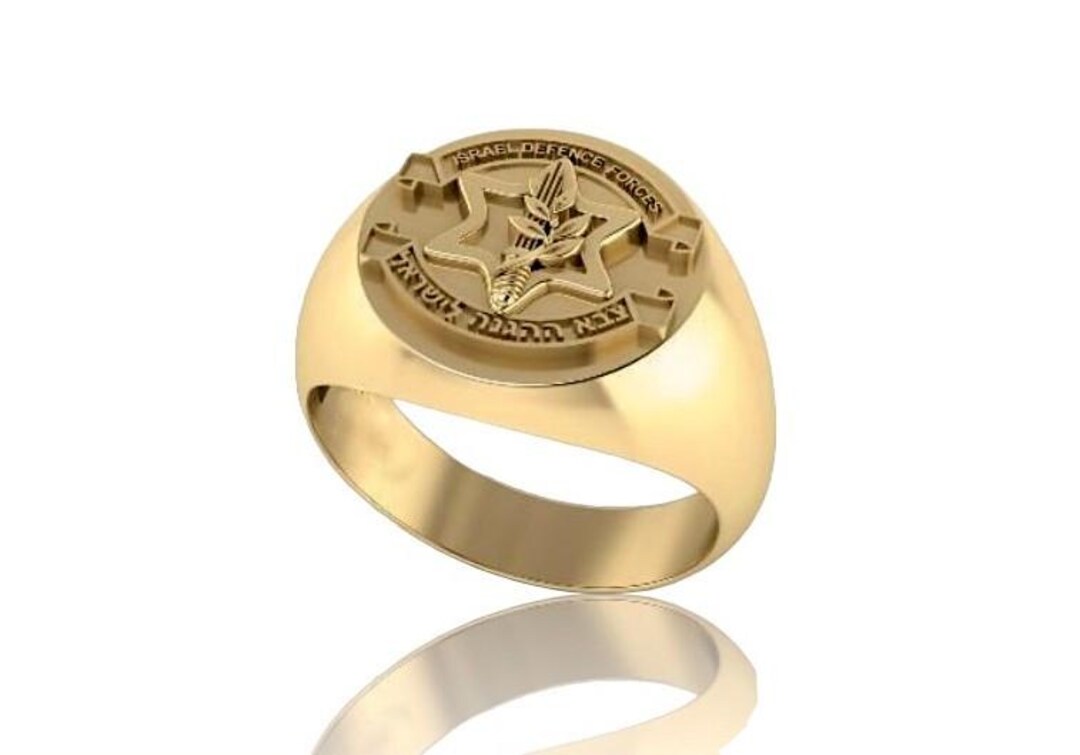 14k Solid Gold IDF Logo Ring ,tzahal Ring Handmade Jewelry From ...