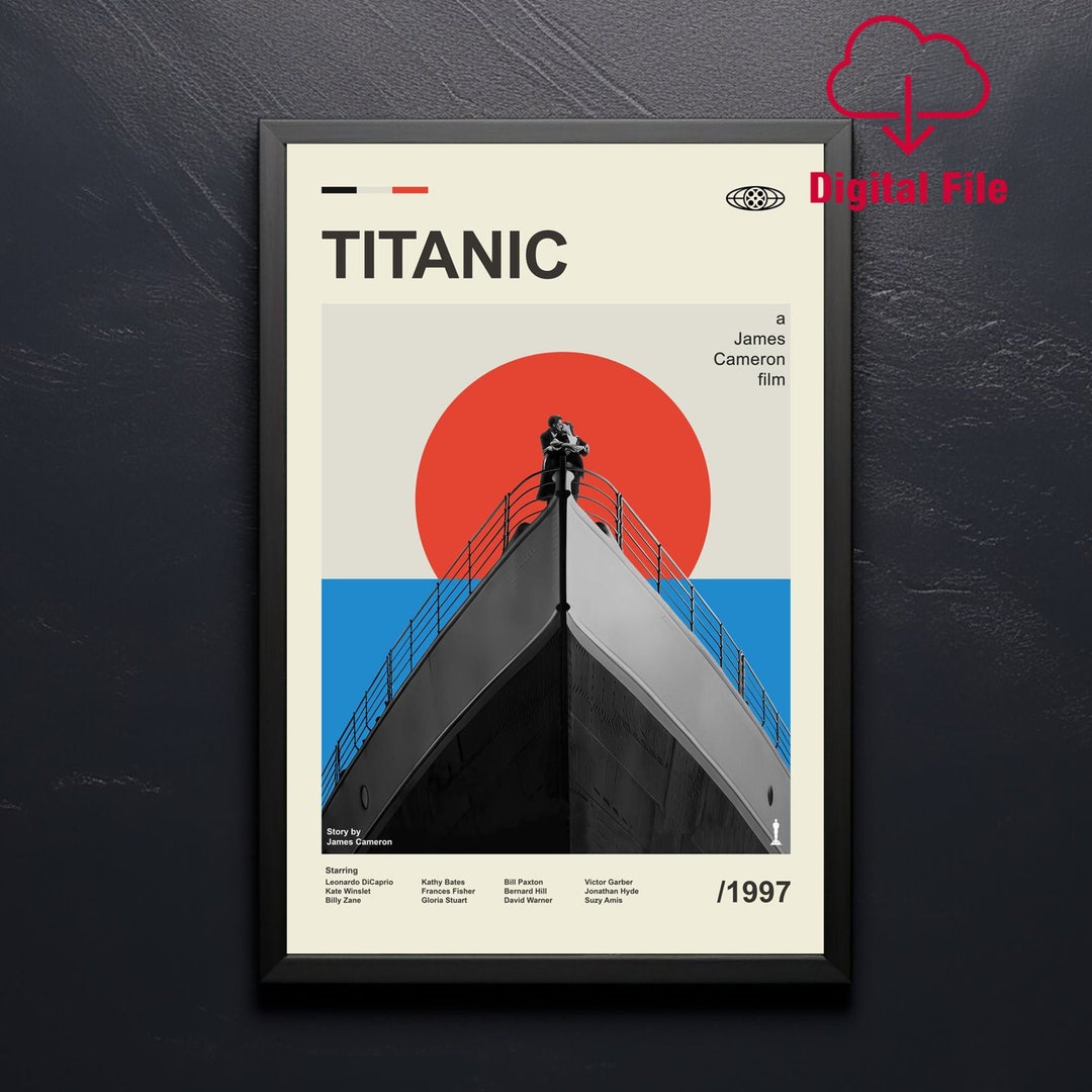 Mid Century Modern Titanic Poster Digital Print, Modern Movie Wall Art ...