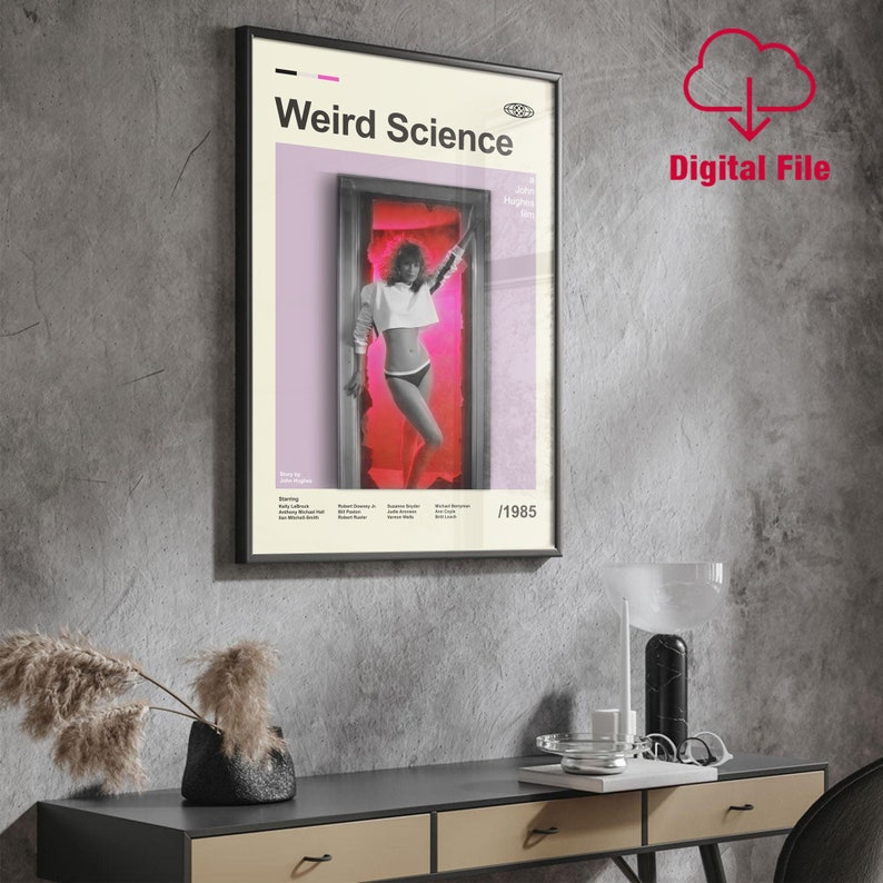 Mid Century Modern Weird Science Poster Digital Print, Modern Movie ...