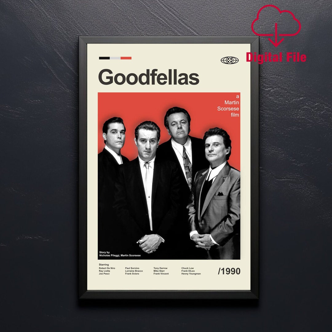 Mid Century Modern Goodfellas Poster Digital Print, Modern Movie Wall ...
