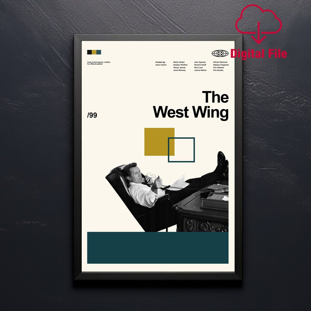 Mid Century Modern the West Wing Poster Digital Print, Modern Movie ...