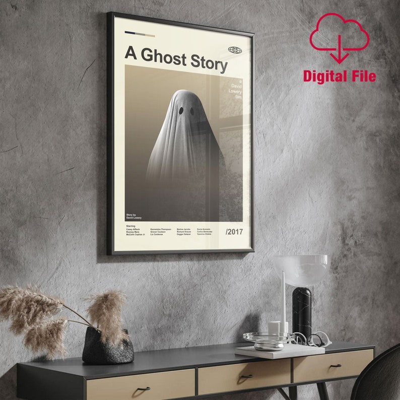 Mid Century Modern A Ghost Story Poster Digital Print, Modern Movie ...