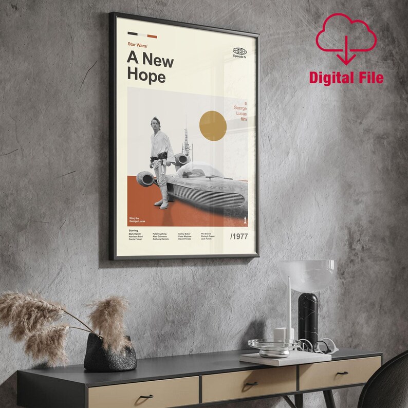 Mid Century Modern Star Wars Episode IV A New Hope Poster Digital Print ...
