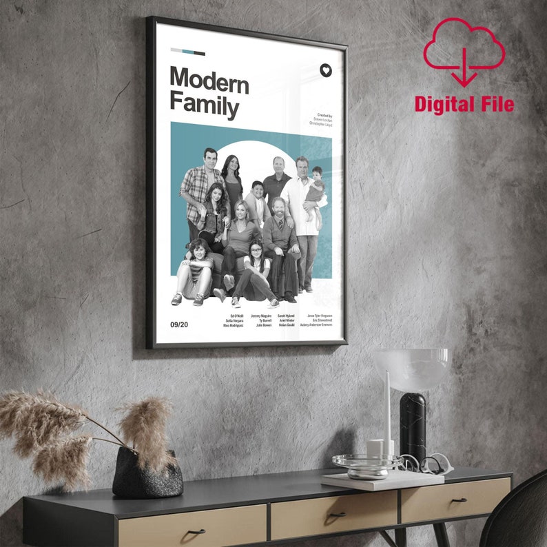 Mid Century Modern Modern Family Poster Digital Print, Modern Movie ...