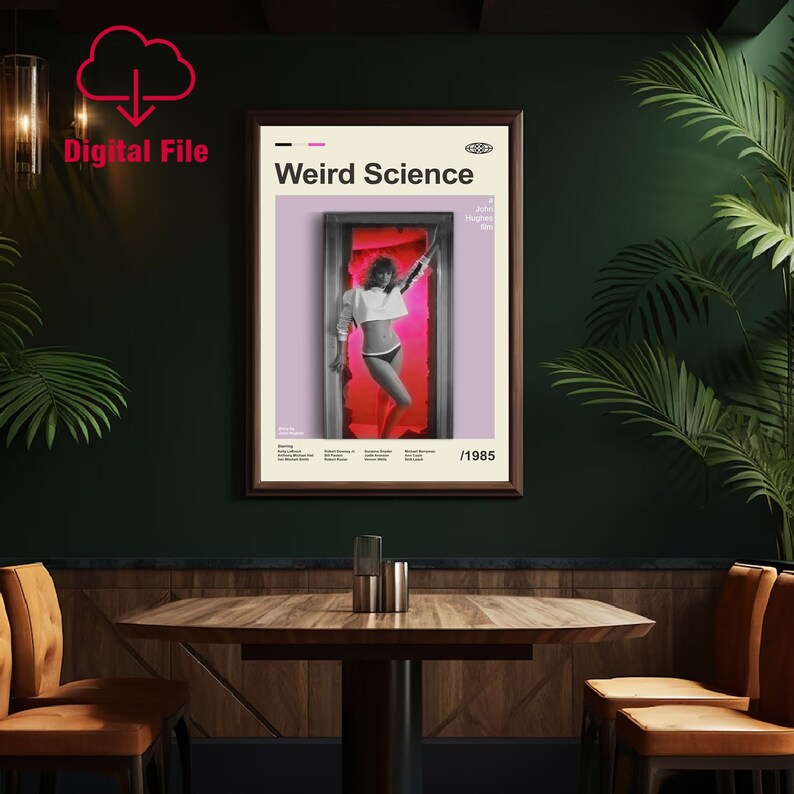 Mid Century Modern Weird Science Poster Digital Print, Modern Movie ...