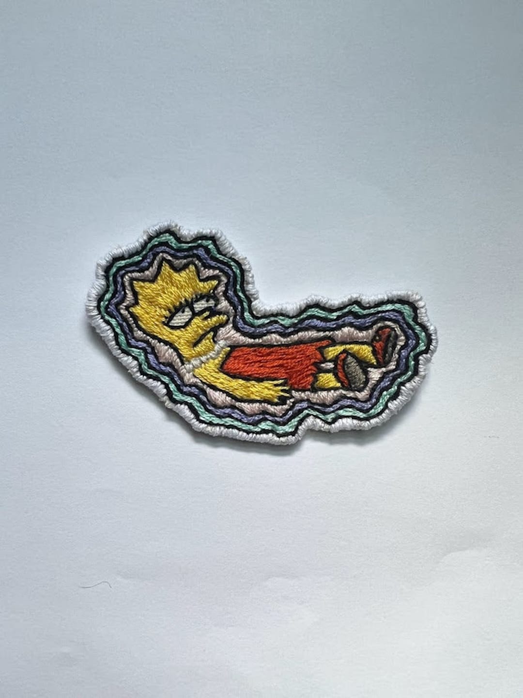 Hand Embroidered Psychedelic Sad Lisa Simpson Patch// Sew on Patch - Etsy