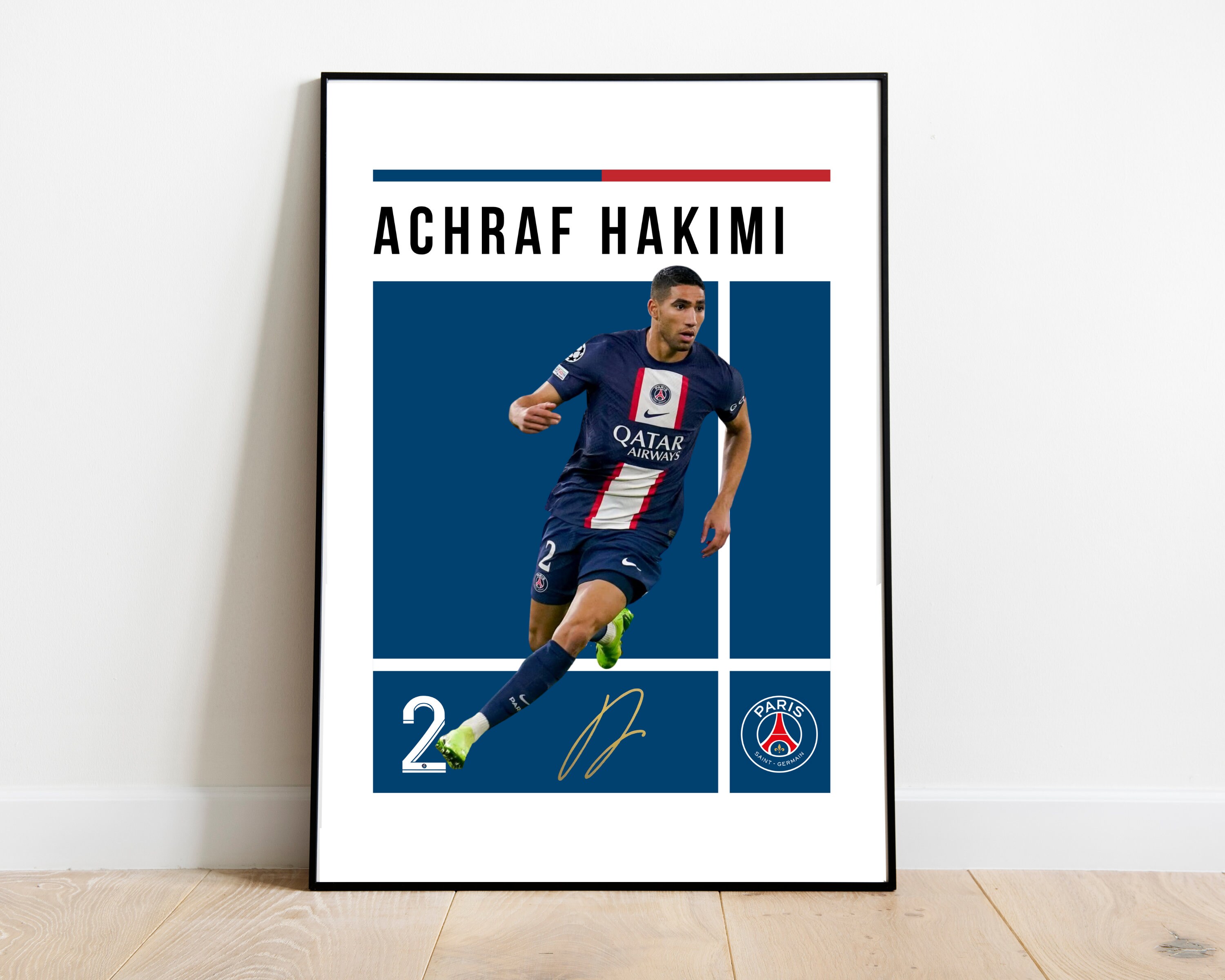 Hakimi Football Poster, Moroccan Football, Hakimi Digital Print, Achraf Hakimi Print, Soccer ...