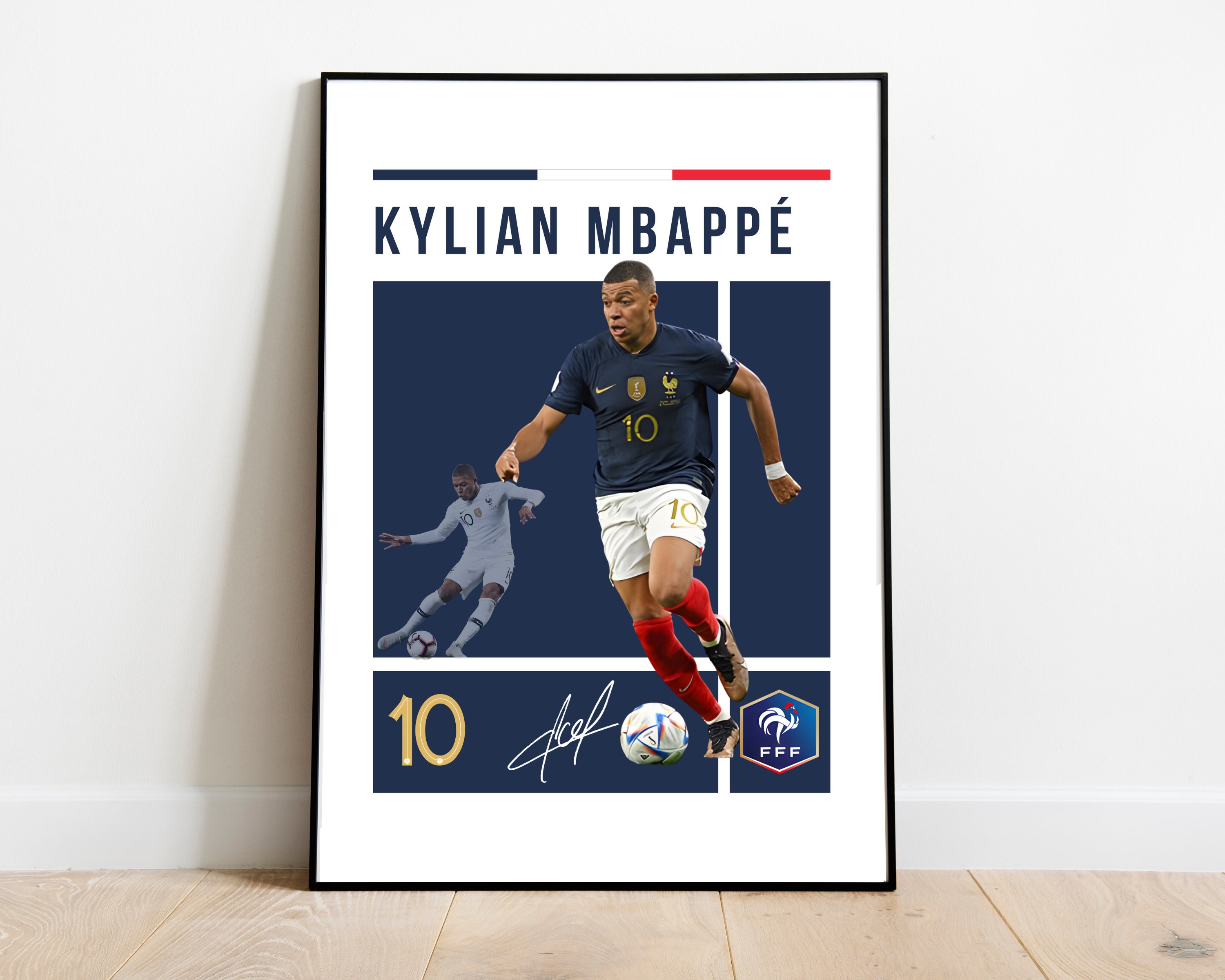 Kylian Mbappé Poster, Mbappé Football Art, Mbappé French Soccer, Mbappé ...