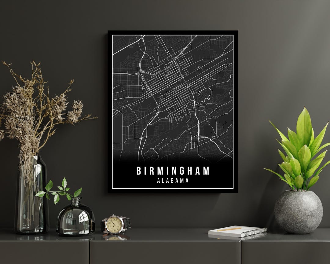 Birmingham Alabama Road Map Poster *digital Download* - Etsy