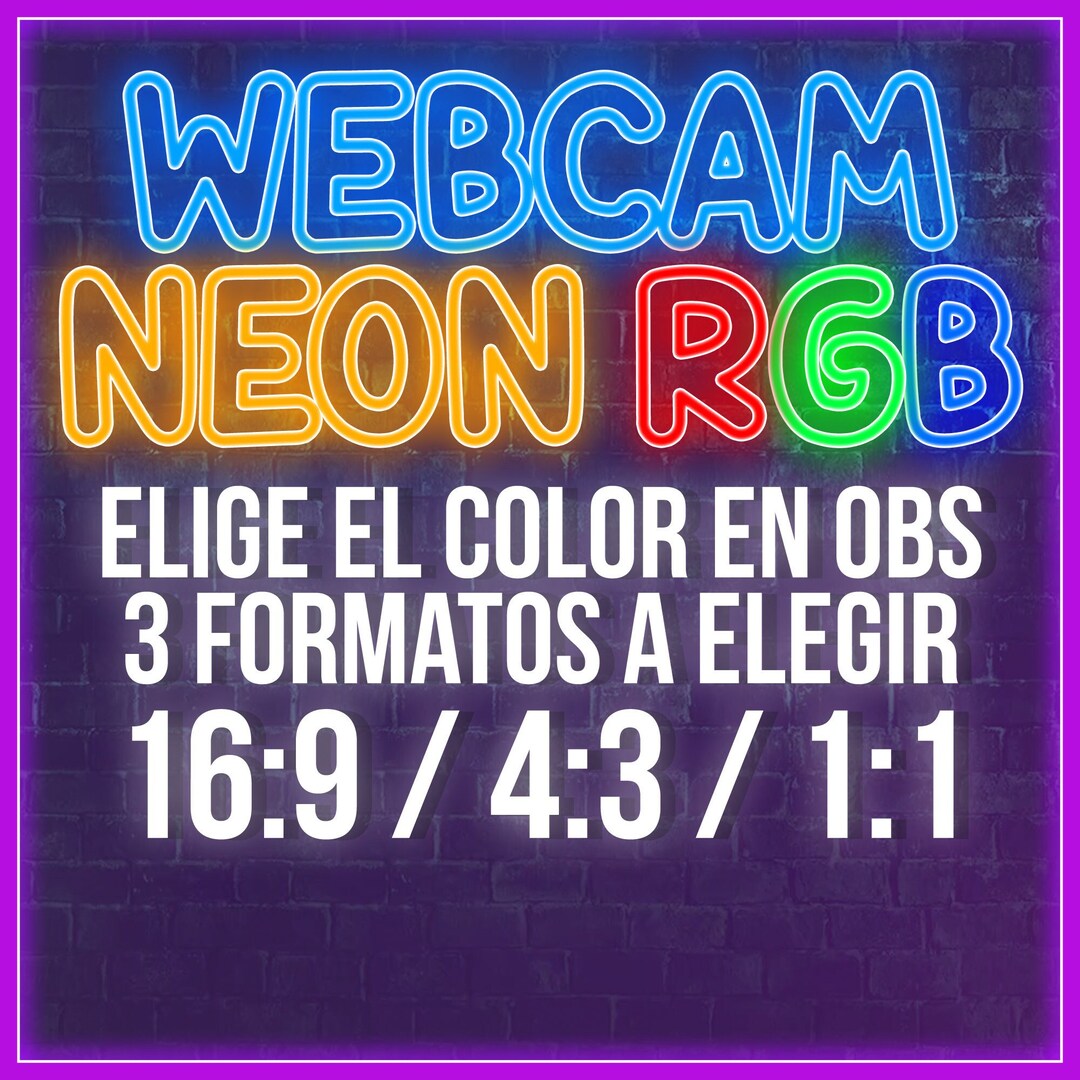 Webcam animada estilo neon en 3 Tamaños Elige el color en OBS 1080p ...
