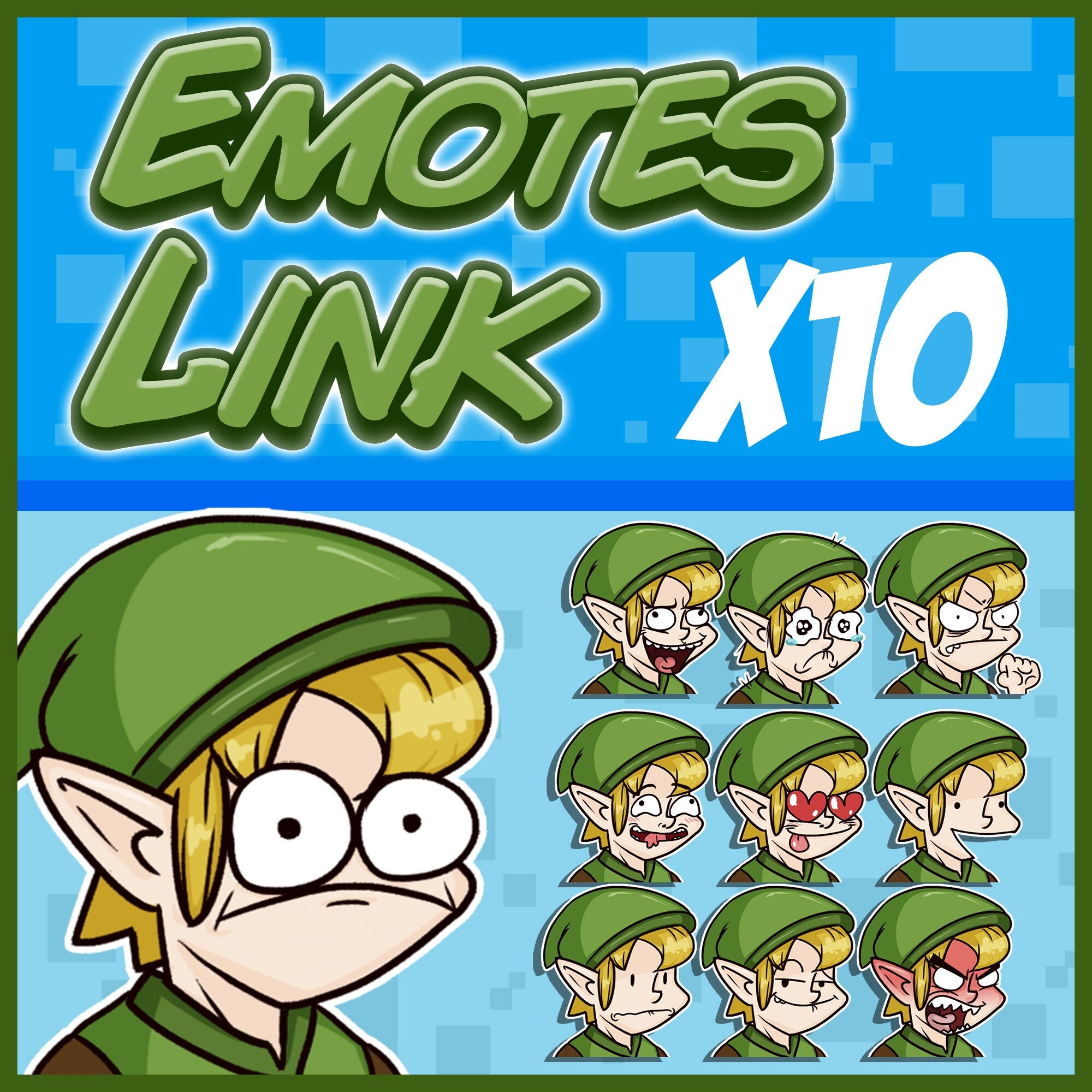 PACK EMOTE LINK zelda funny, cartoon, for twitch, kick, youtube ...