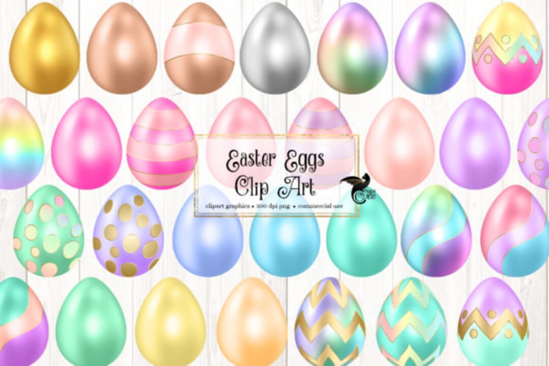 Easter Eggs Clip Art Graphic - Etsy