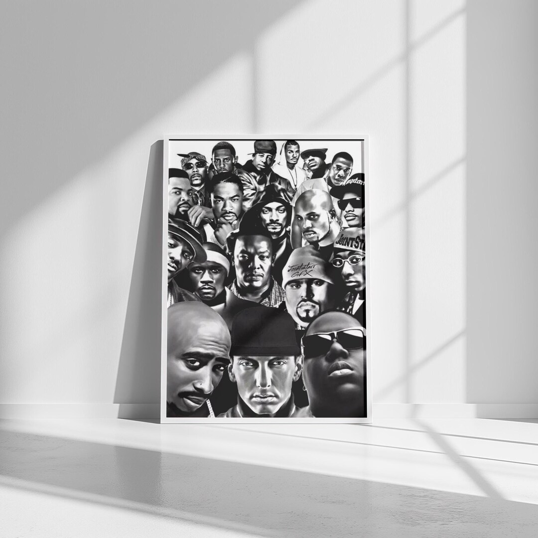 Rap Stars Collage, Poster Wall Art Decor Home, Decor Framed, Music ...