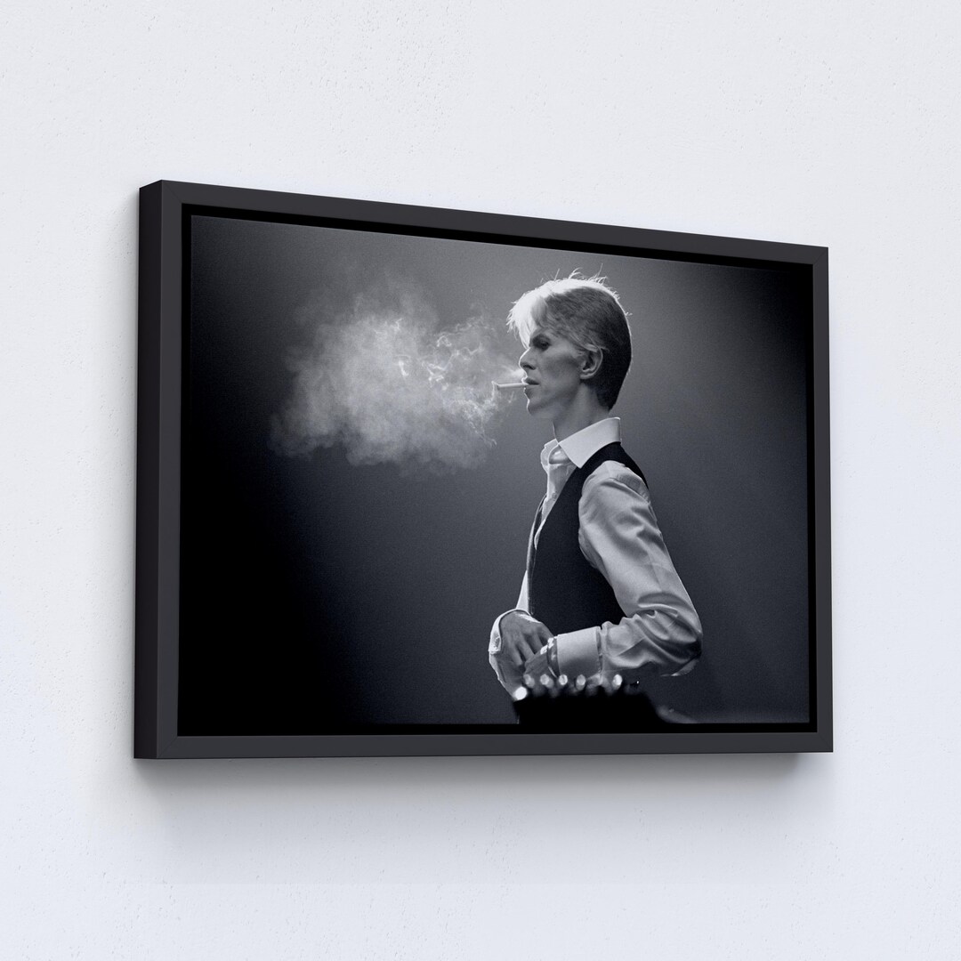 David Bowie Smoke Canvas: Classic Rock Music Legend Poster, Framed Wall ...