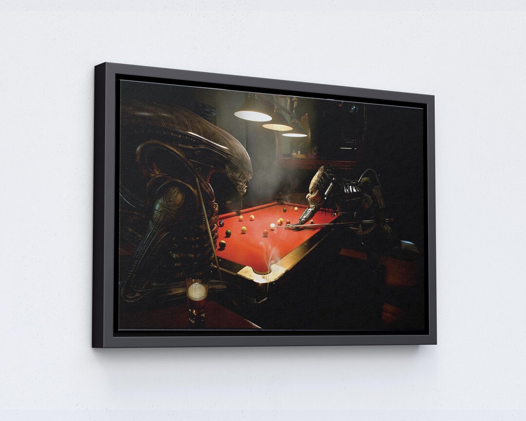 Alien Vs Predator Playing Pool Match Poster: Horror Movie Wall Art - Etsy