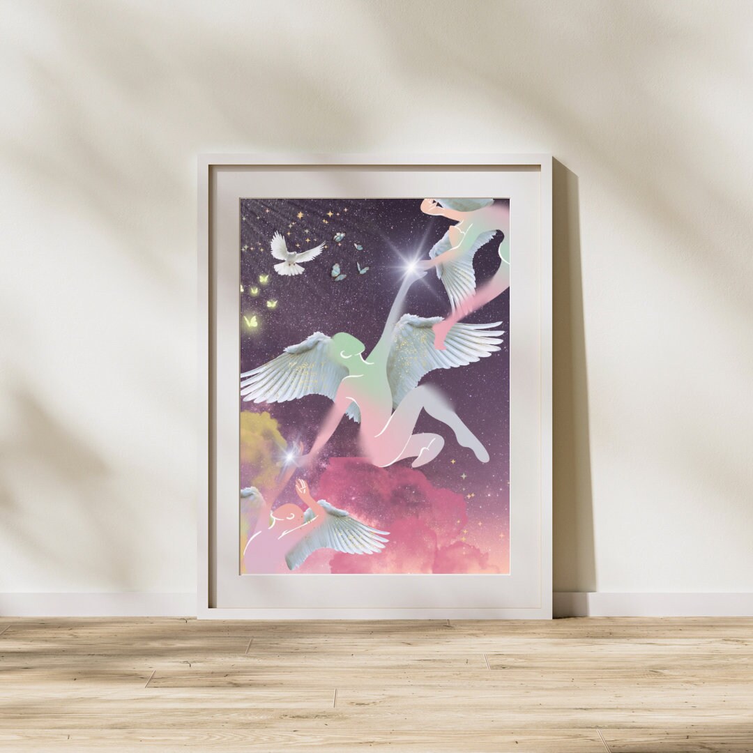 Printable Art Download Angel Art Spiritual Art Wall Art Art Print - Etsy