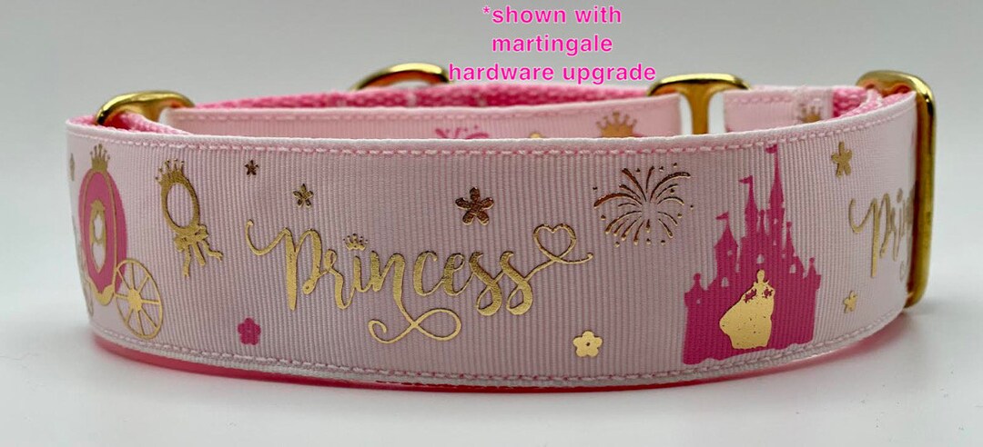 1.5 White or Pink Princess Dog Collar/pet Collar/castle/carriage/crowns ...