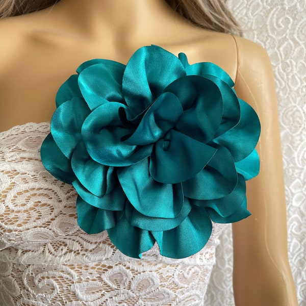 Teal Flower Brooch - Etsy