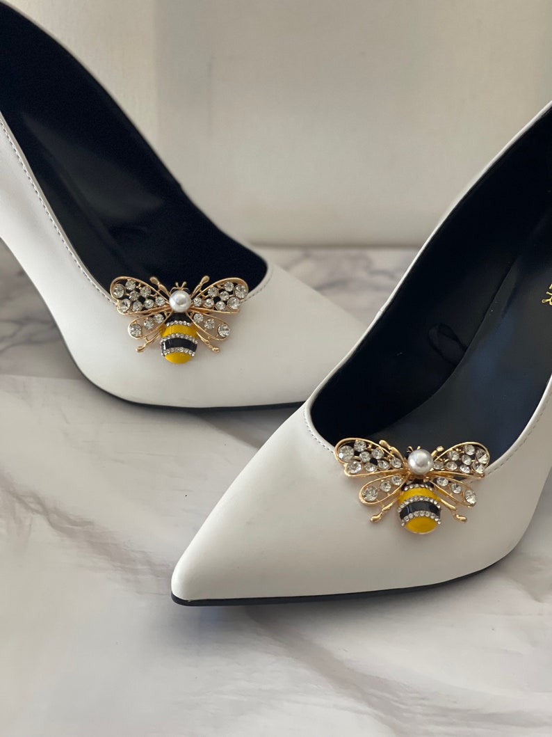Rhinestone Bee Shoe Clips - Handmade Shoe Jewelry - Etsy