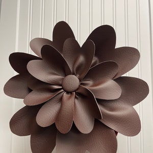 Big Large Black Leather Flower Brooch Pin Black Faux Leather Flower Pin ...